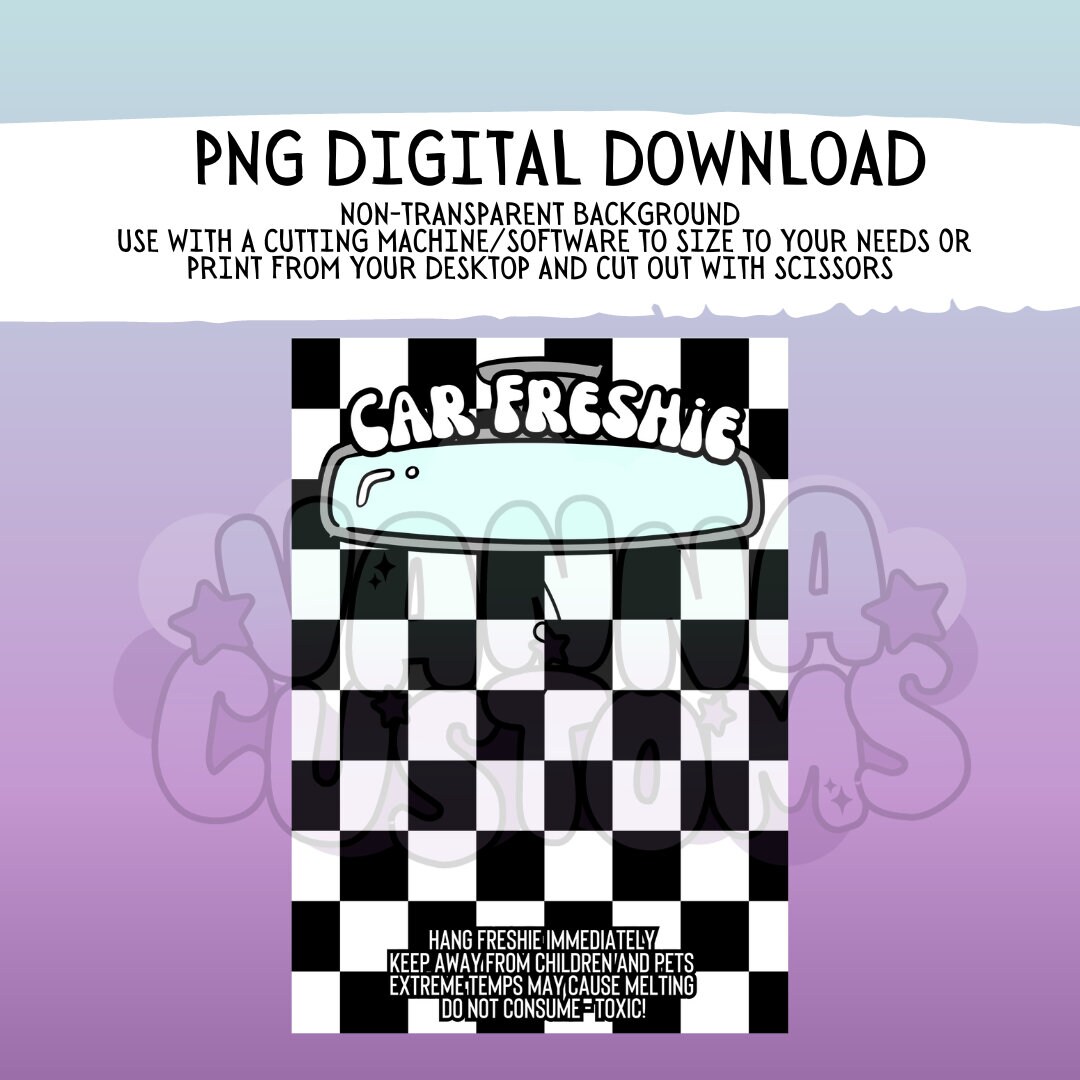 Checkerboard Car Freshie Scent and Care DIGITAL DOWNLOAD Printable ...