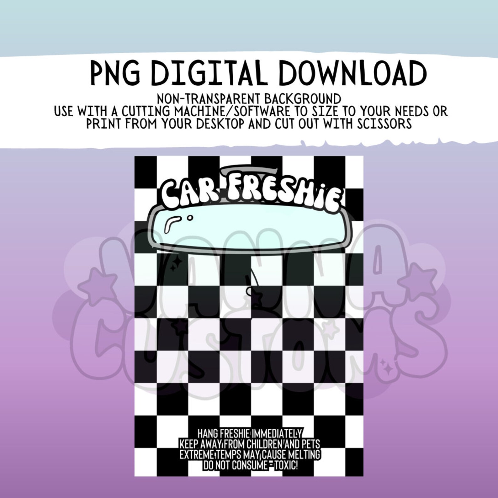 Checkerboard Car Freshie Scent and Care DIGITAL DOWNLOAD Printable ...