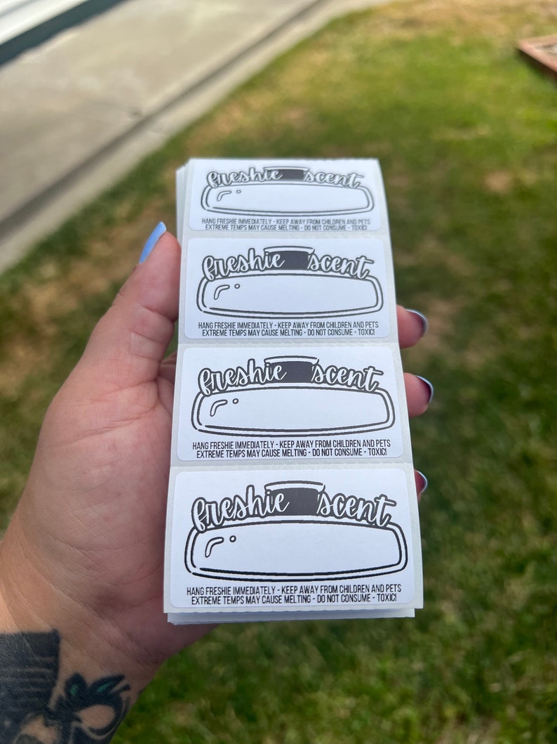Car Freshie Mirror Care/warning Thermal Printed Labels Freshie Scent ...