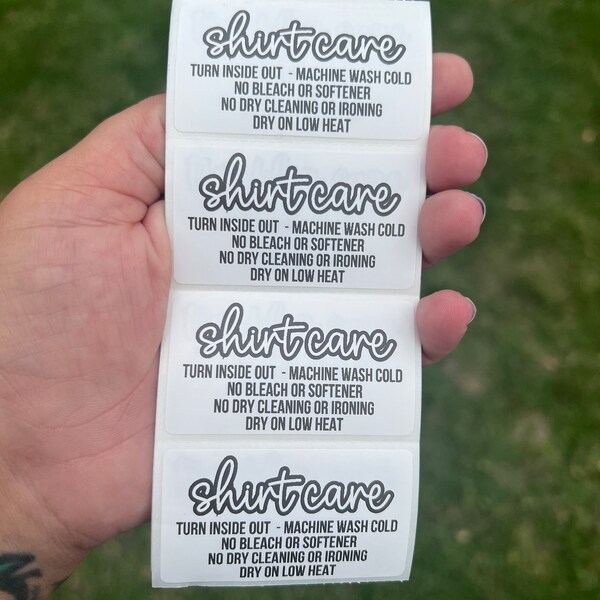 Sublimation Shirt Care Card - Etsy