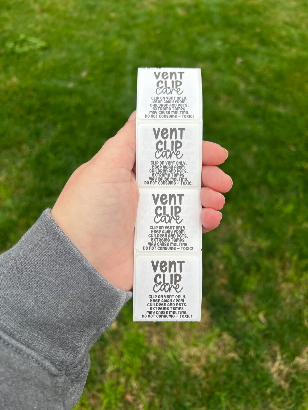 1.5” Square Thermal Printed Car Freshie Vent Clip Care Labels - Etsy