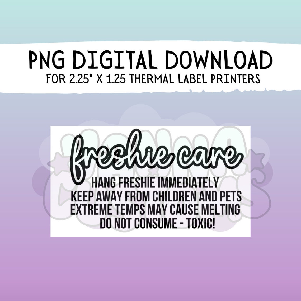 Printable Car Freshie Care/warning Labels 2.25x1.25 PNG DIGITAL ...