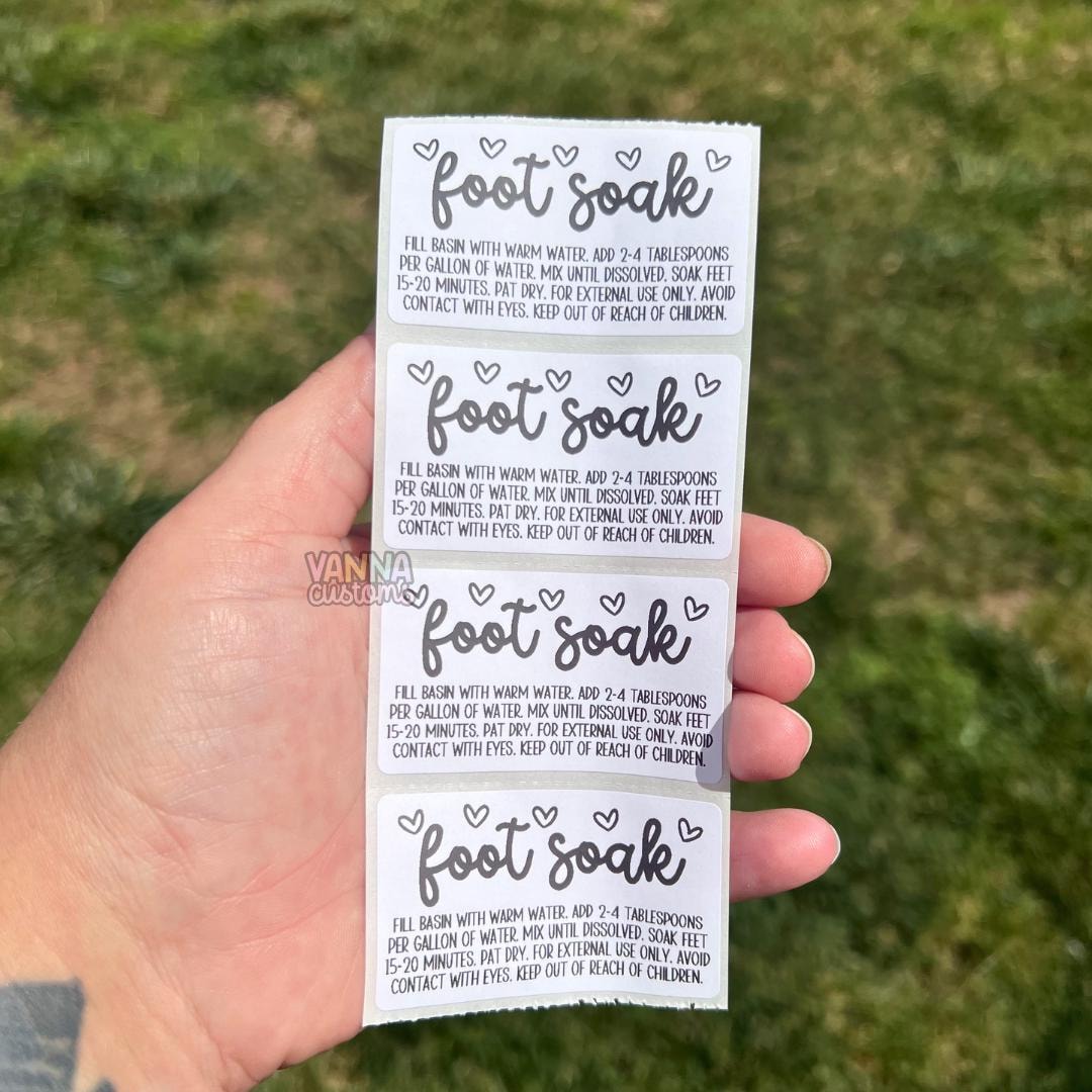 Foot Soak Care Labels - 2.25