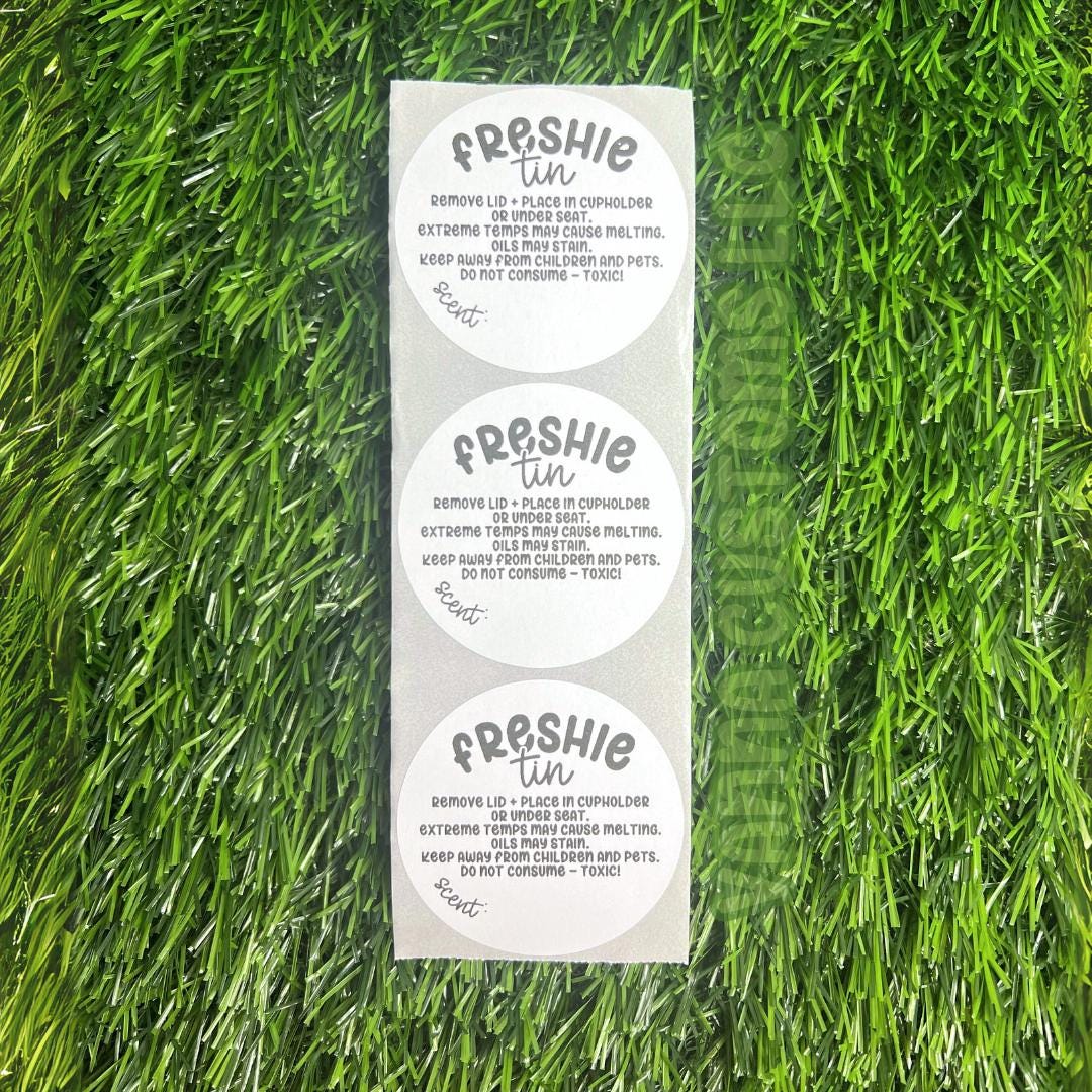 Car Freshie Tin Scent + Care 2" Circle Thermal Printed Packaging Labels ...