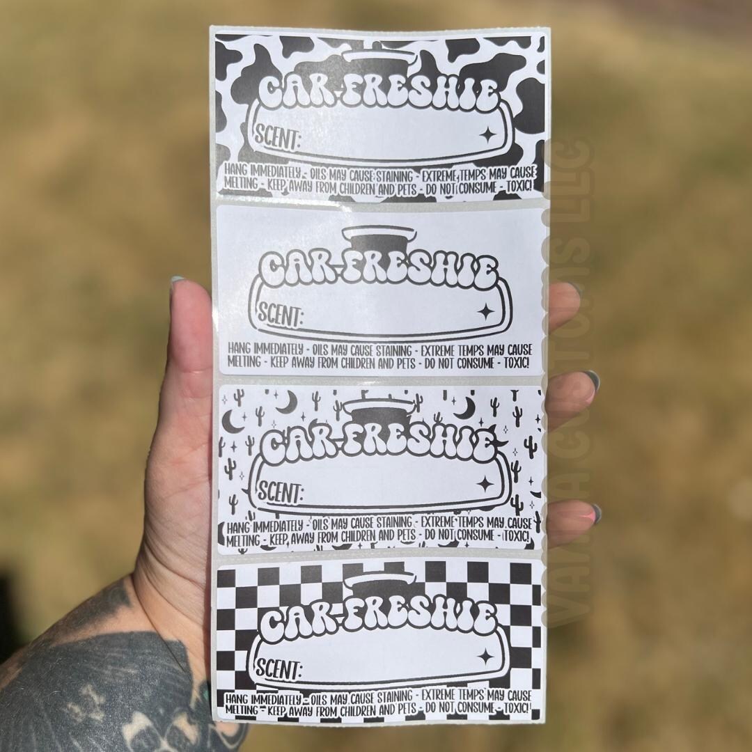 Groovy Car Freshie Scent + Care 4"x2" Thermal Printed Labels - Etsy