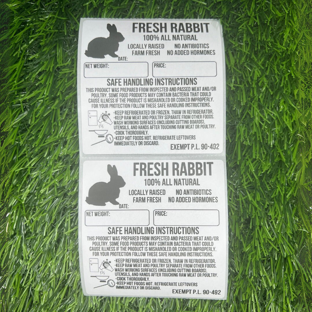 Rabbit Freezer Safe Consumer 100CT 3 Square Thermal Printed Labels Safe ...