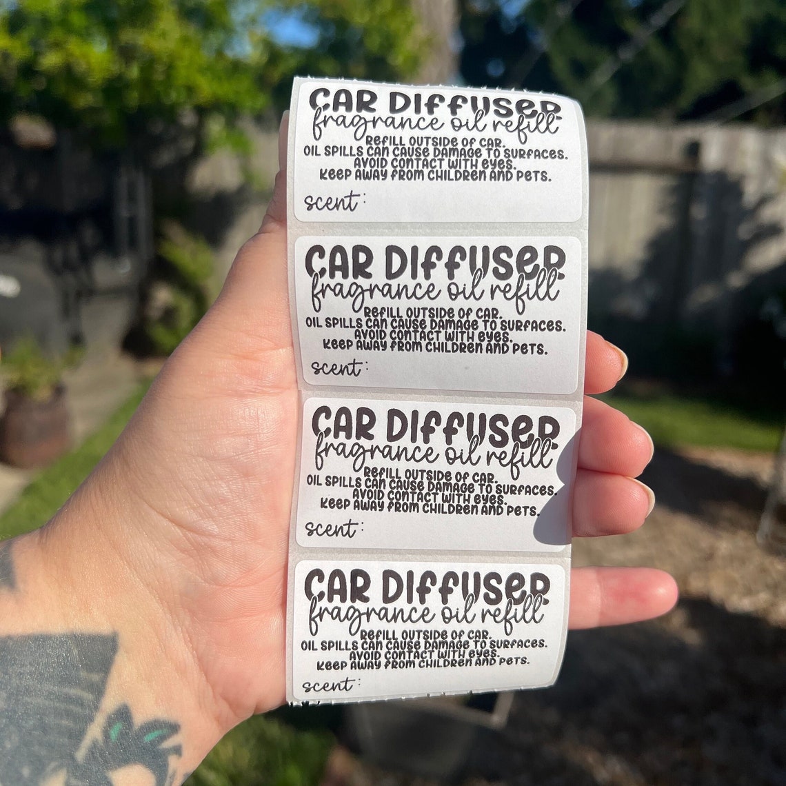 Car Diffuser Fragrance Oil Refill Care + Scent 2.25”x1.25” Thermal ...