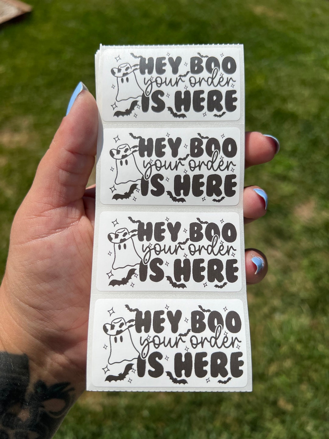 Hey Boo Your Order is Here 100 Count 2.25x1.25 Thermal Printed Small ...