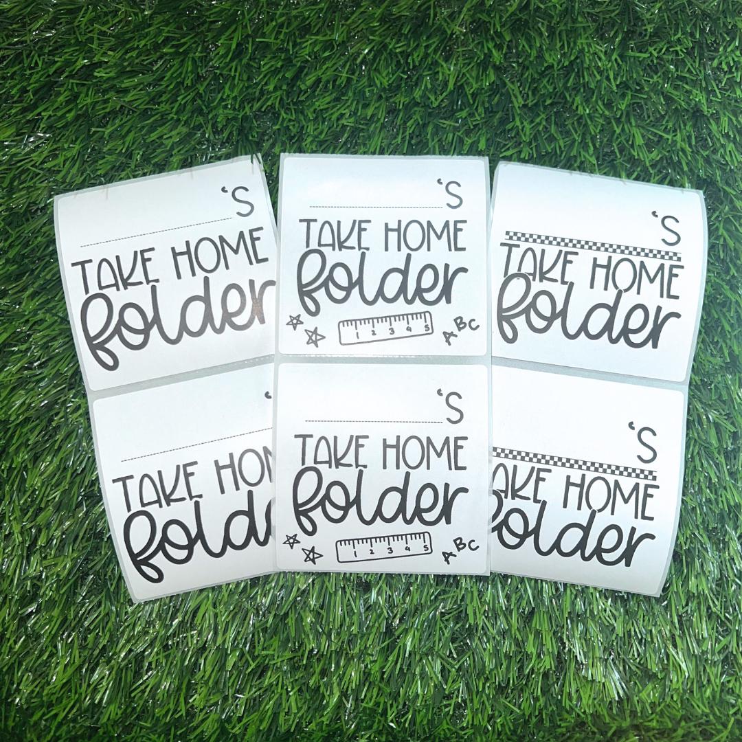 CUSTOMIZABLE Student Take Home Folder 3" Square Thermal Printed Labels ...