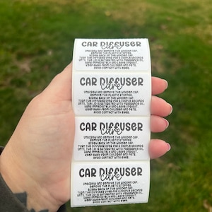 Car Diffuser Care 2.25”x1.25” Thermal Printed Small Business Packaging ...