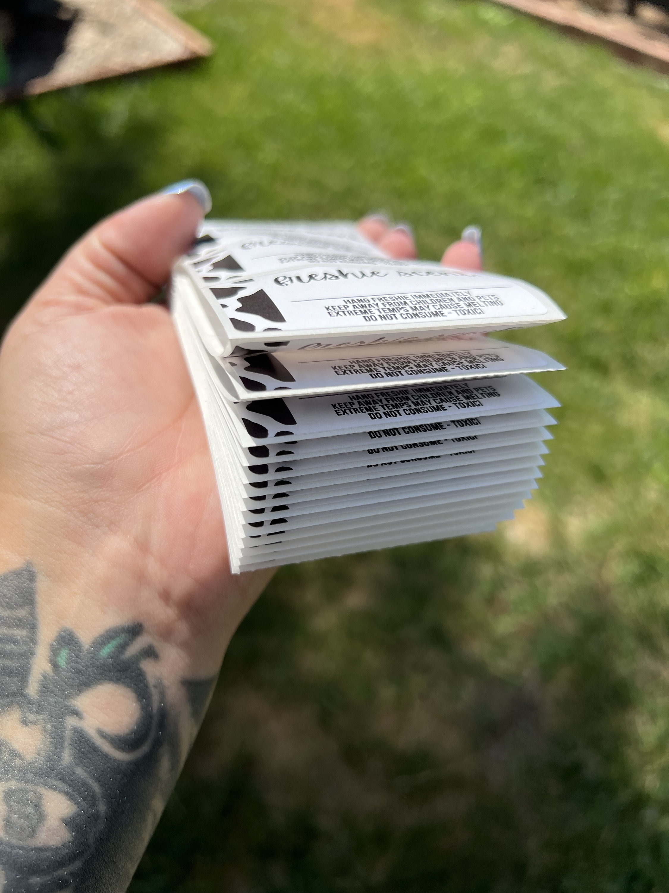 Cow Car Freshie Scent Care 2.25x1.25 Thermal Printed Labels for Small ...