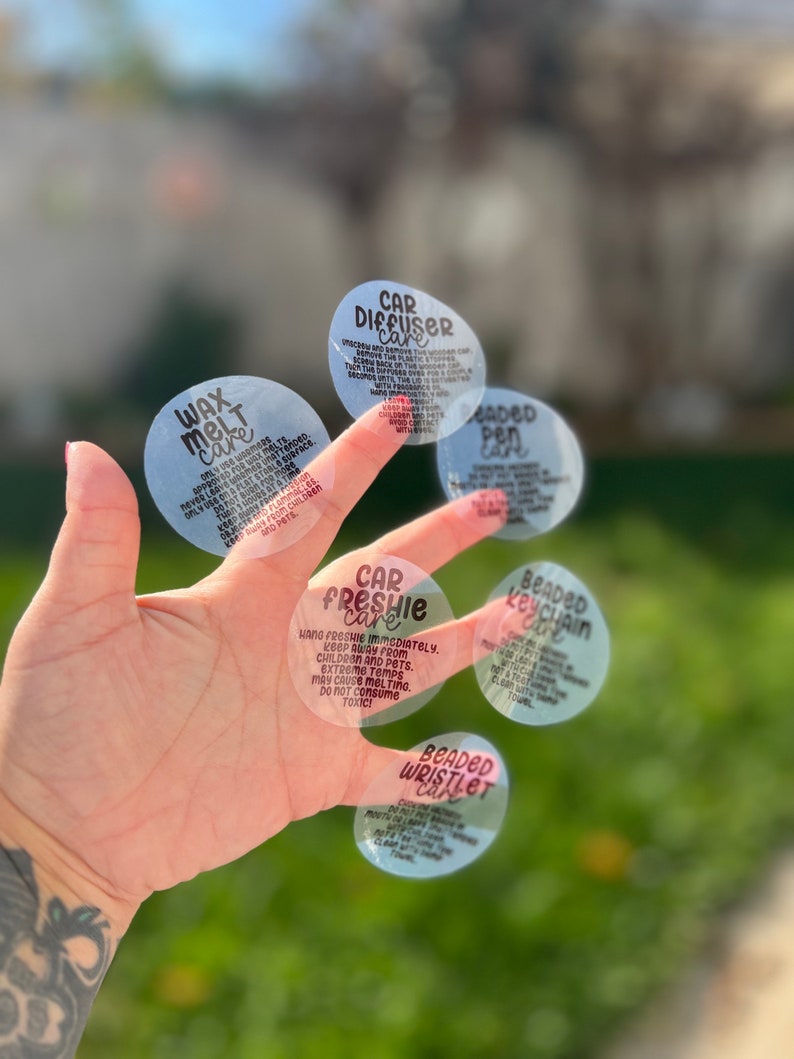 Car Diffuser Care Transparent 2 50 Count Thermal Printed Care Labels - Etsy