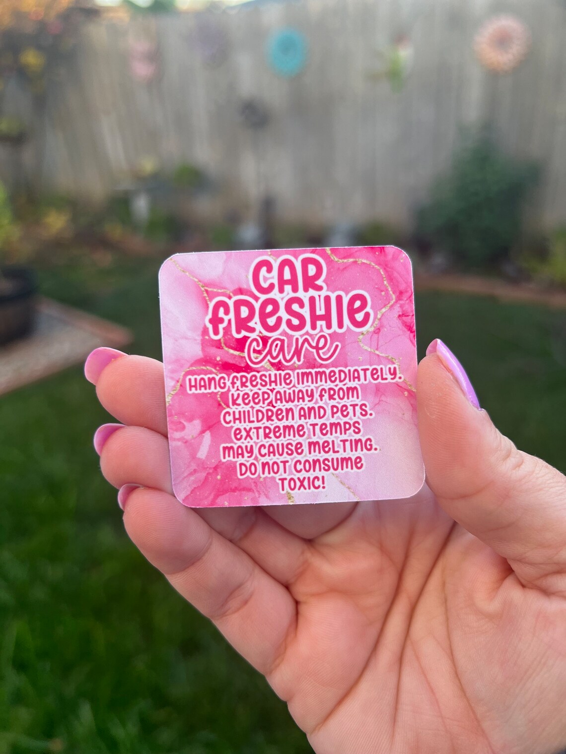 12 Count 2 Car Freshie Care Cards Pink Marble - Etsy