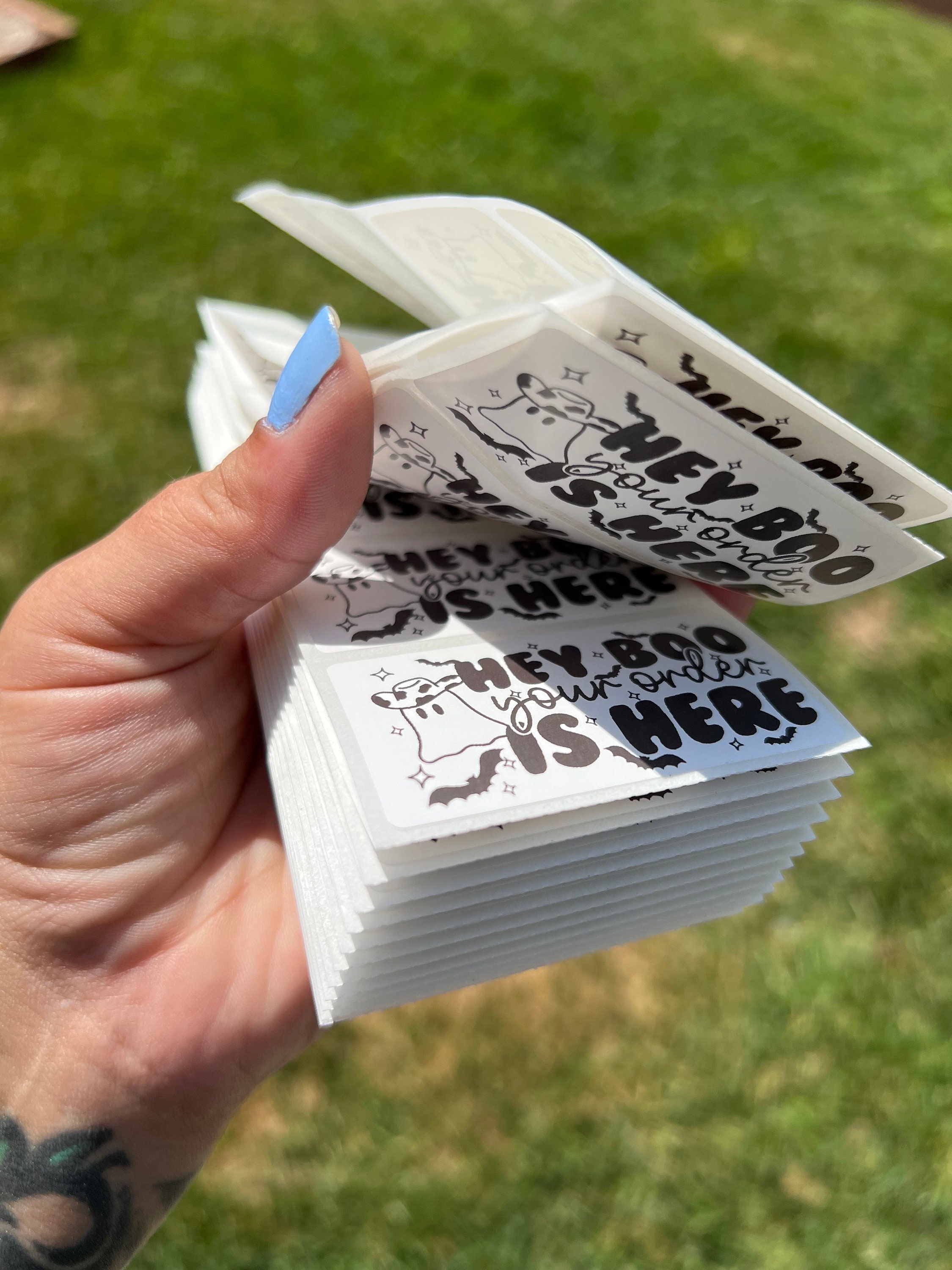 Hey Boo Your Order is Here 100 Count 2.25x1.25 Thermal Printed Small ...