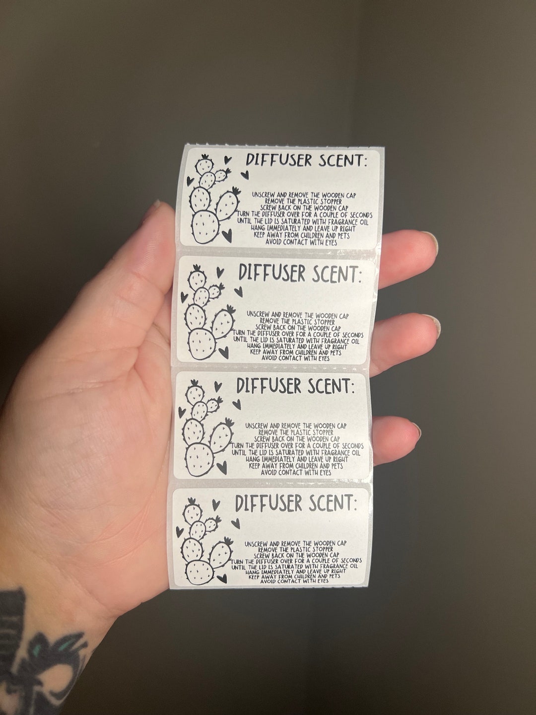 Cute Cactus With Hearts Car Diffuser Scent Care 100CT 2.25x1.25 Thermal ...