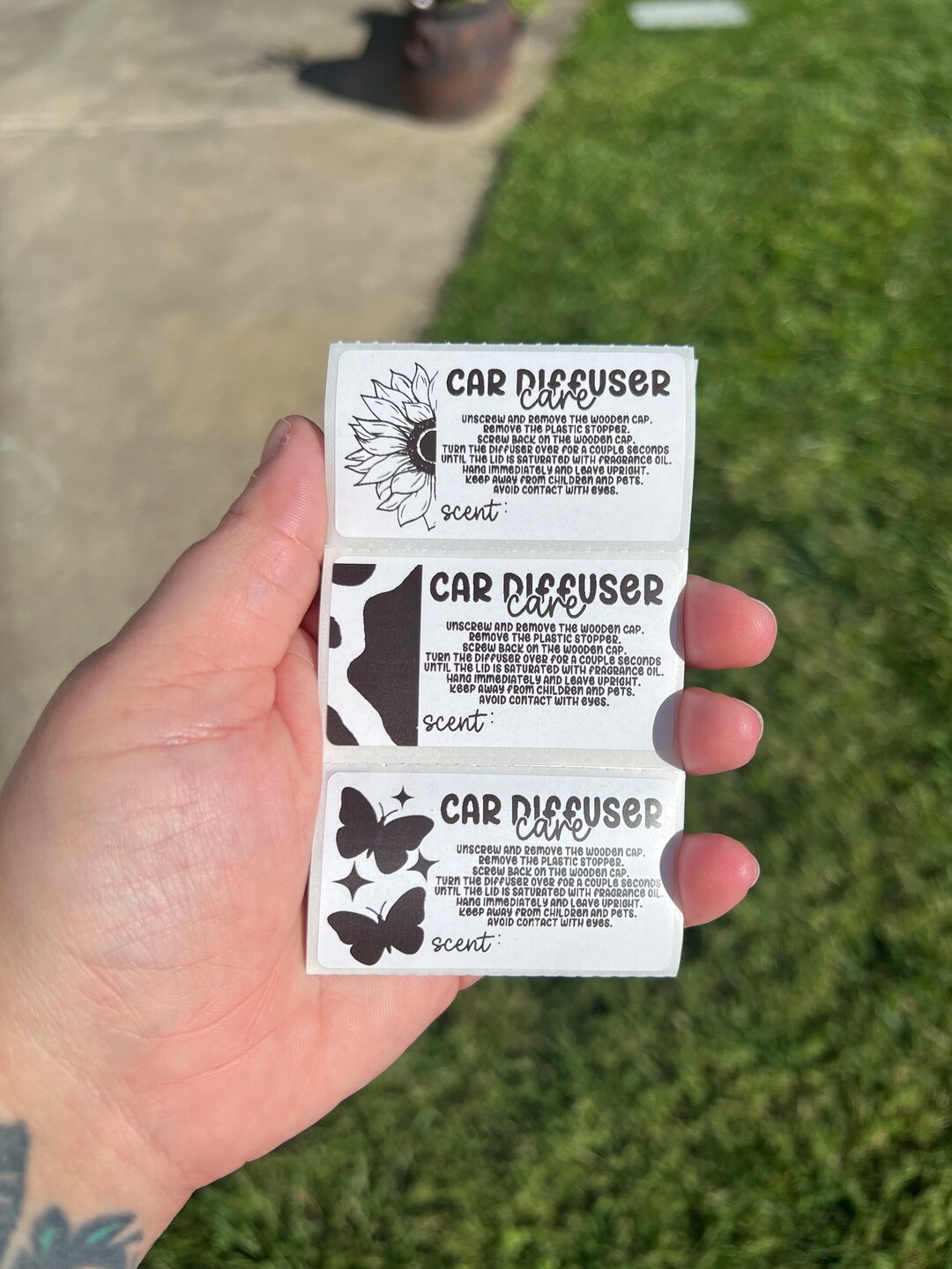 Car Diffuser Care + Scent 100CT 2.25"x1.25" Thermal Printed Labels - Etsy