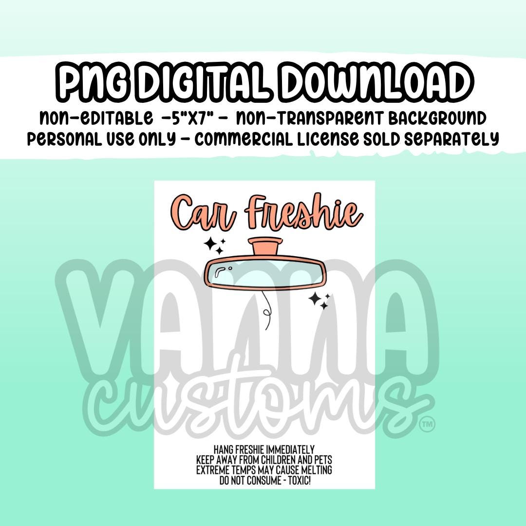 PNG DIGITAL DOWNLOAD Cursive Coral Car Freshie Care Package Insert ...
