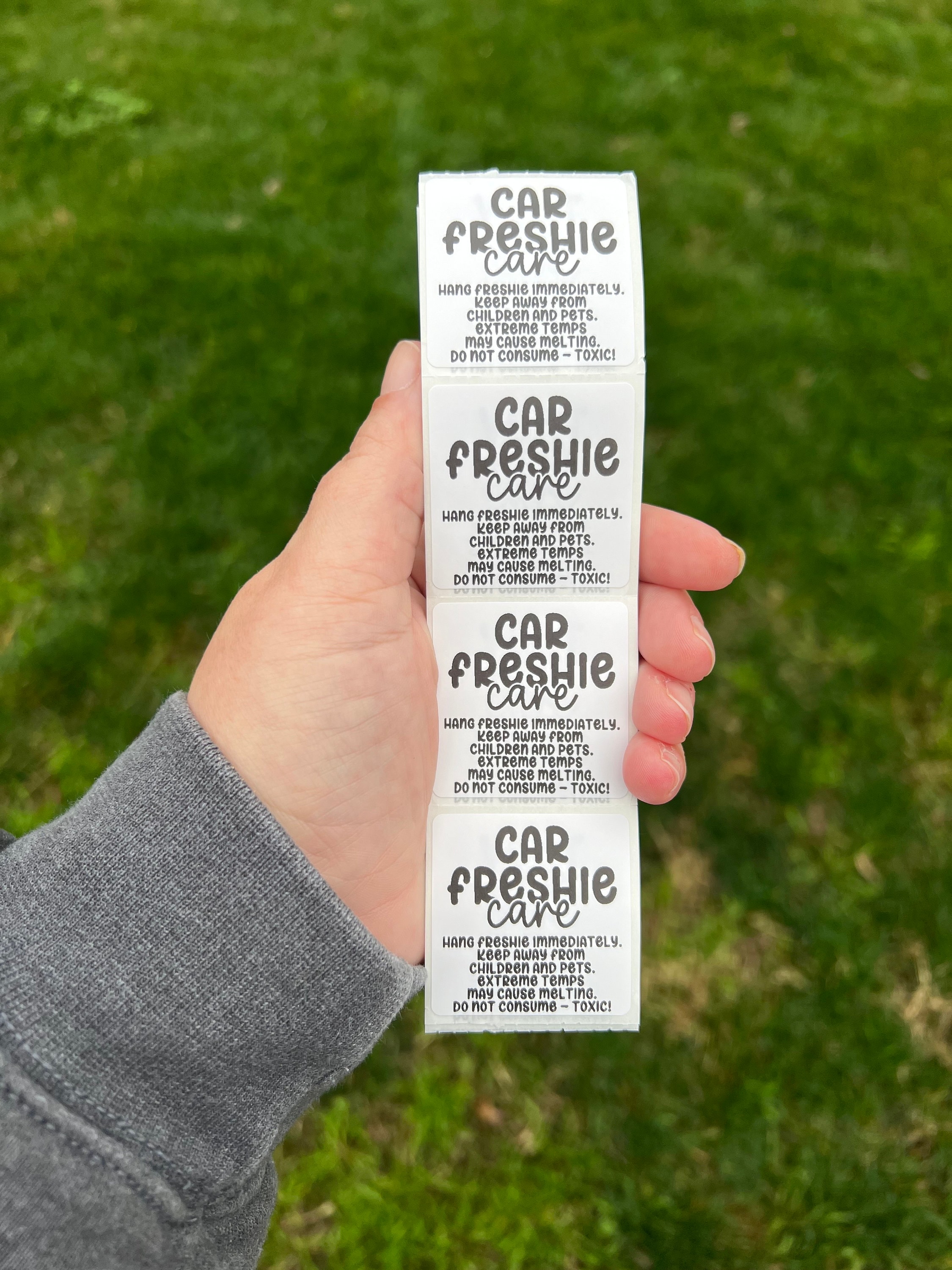 1.5” Square Thermal Printed Car Freshie Care Labels - Etsy