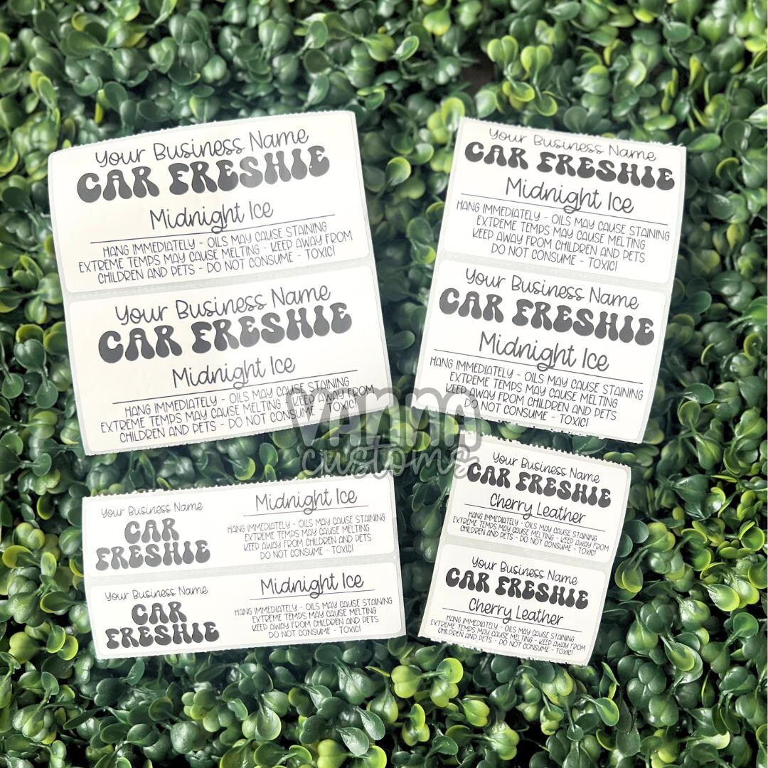 CUSTOM Car Freshie Scent + Care Thermal Printed Labels (4 Size Options ...
