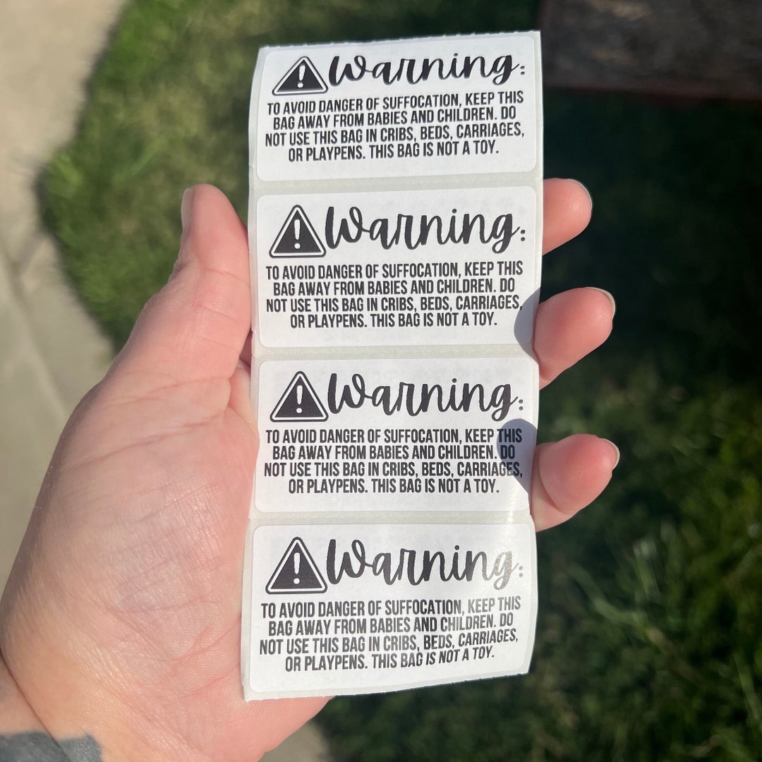 Suffocation Bag Warning Label - 2.25"x1.25" Thermal Printed Labels ...