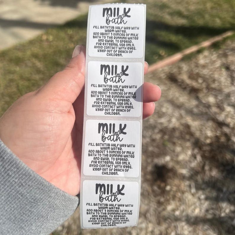 1.5” Square Thermal Printed Milk Bath Care Labels - Etsy