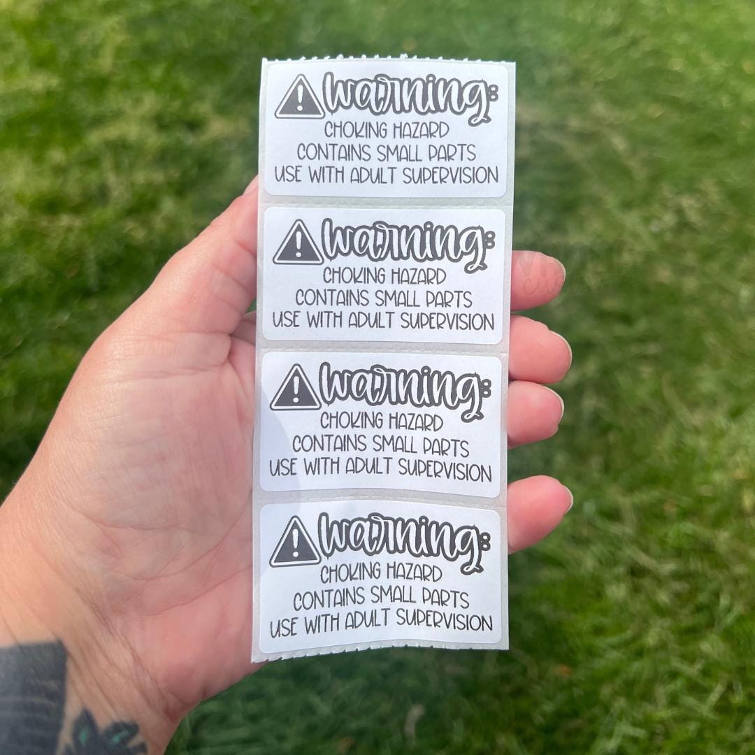 Warning Choking Hazard 2.25"x1.25" Thermal Printed Labels Choking ...