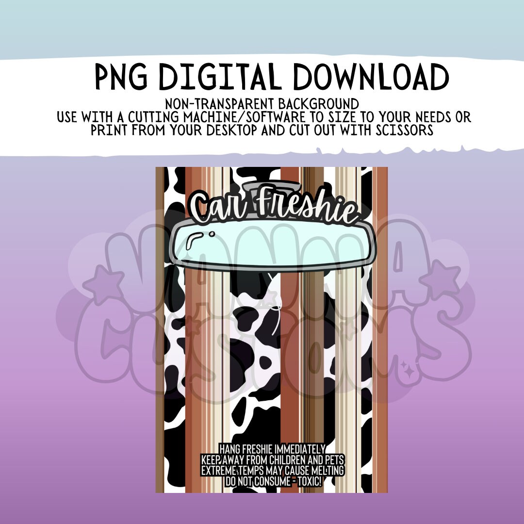 Cow Serape Car Freshie Printable Package Insert PNG DIGITAL - Etsy