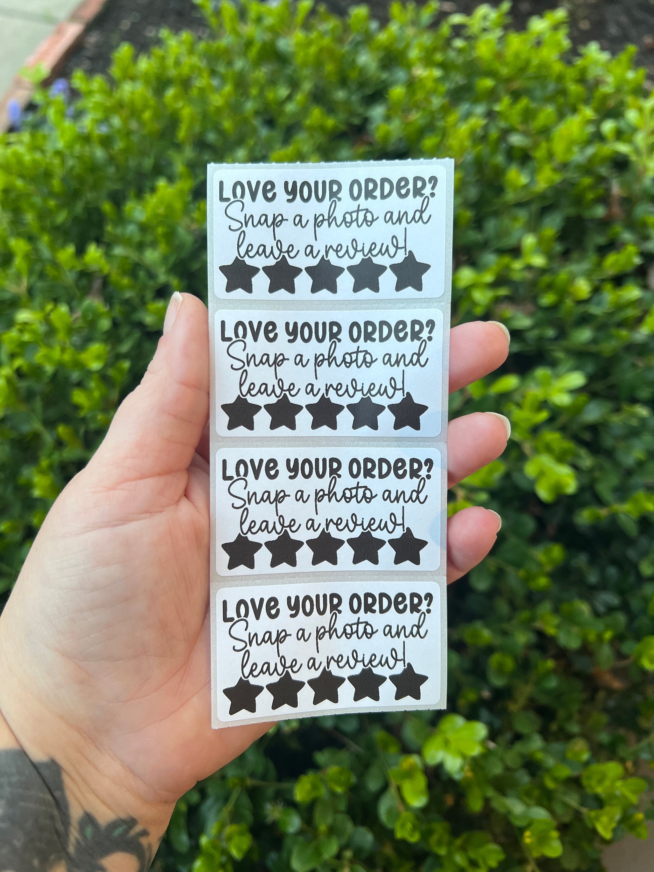 Love Your Order - Leave A Review Labels 2.25”x1.25” Thermal Printed ...