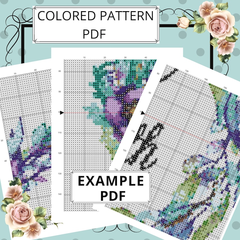 Hydrangea Flower Counted Cross Stitch Pattern, Floral PDF Cross Stitch ...