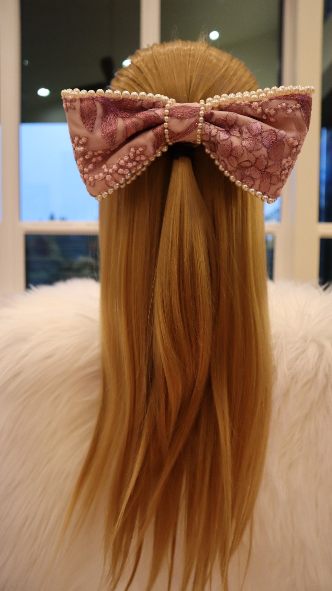 Women's Oversized Silk Satin Covered With Embroidery Lace and ...