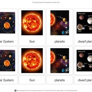 The Solar System Puzzle With Nomenclature Cards (3-6) | Montessori ...