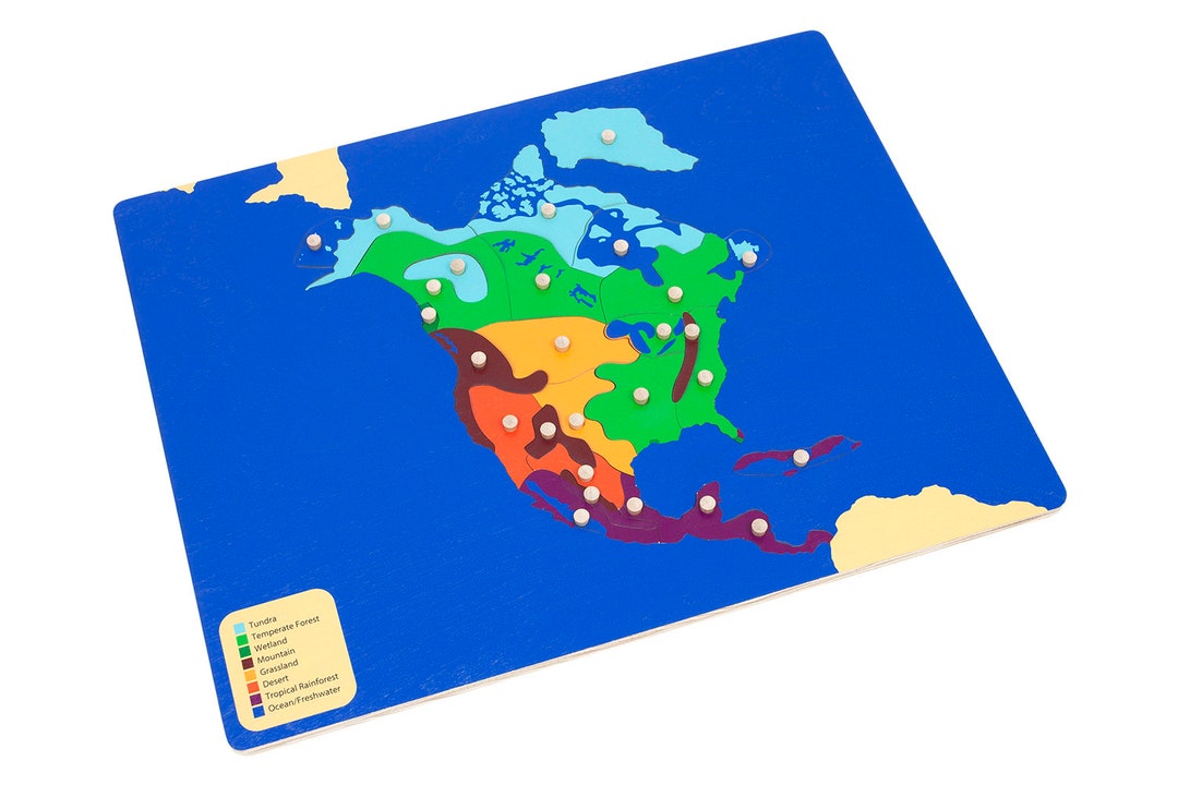 Biomes Puzzle Map of North America | Montessori Material | Montessori ...