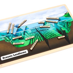 Oceanic Landforms Puzzle: Montessori Geology Materials With ...