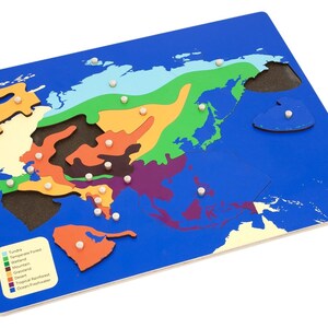 Biomes Puzzle Map of Asia | Montessori Material | Montessori Geography ...