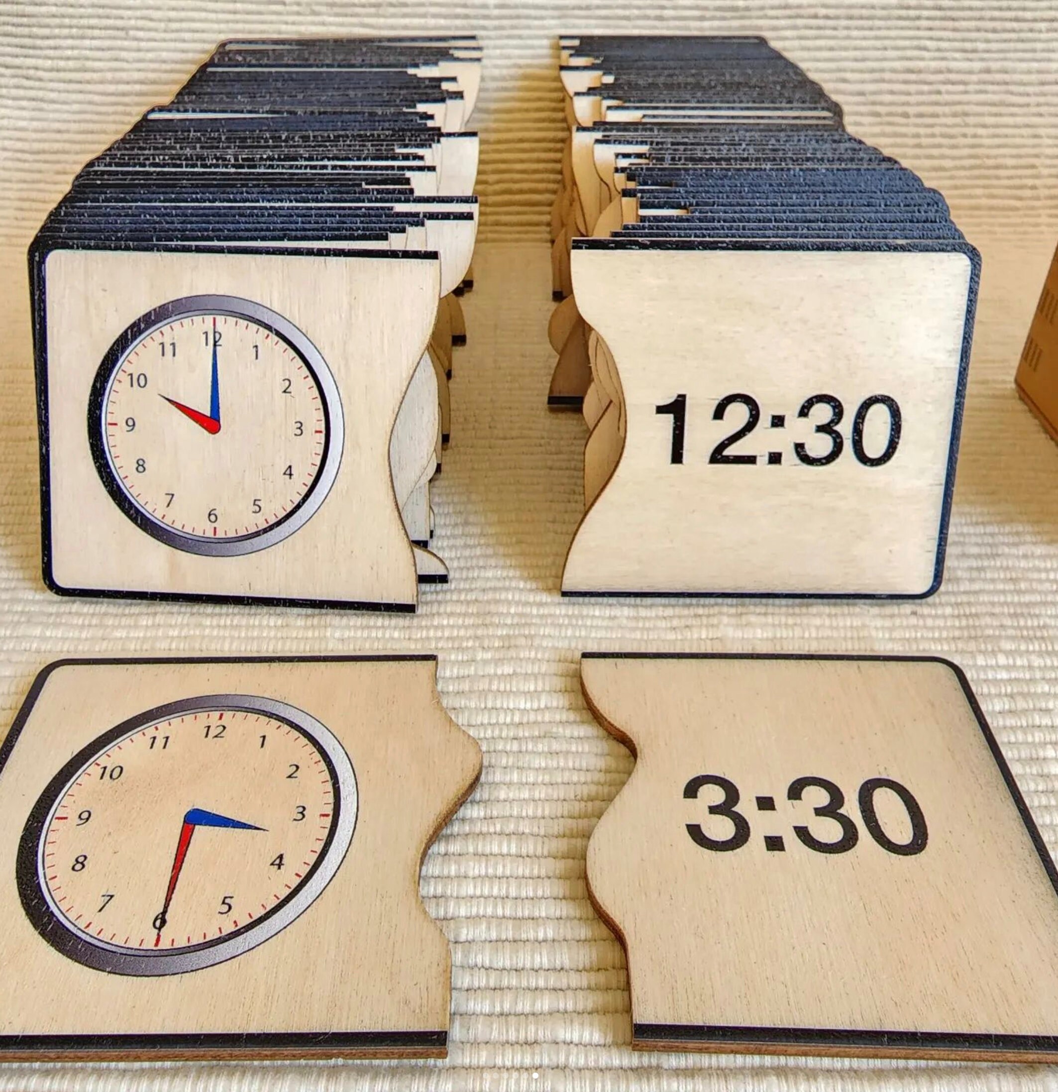 Wooden Time Activity Time Activity Telling Time Time Learning Clock ...