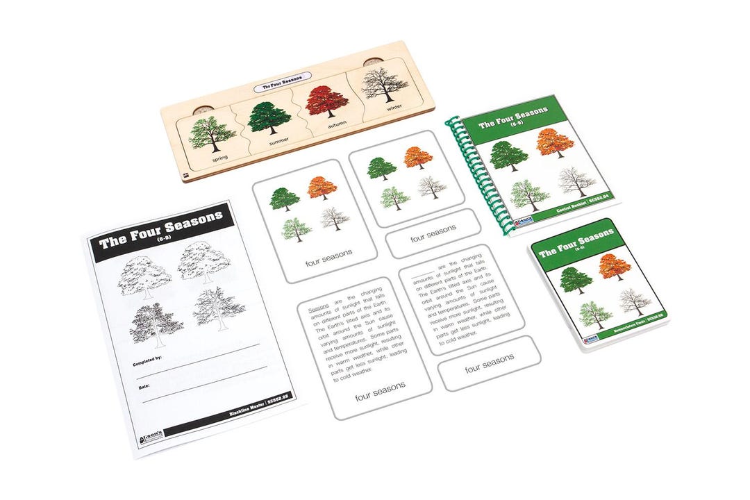 The Four Seasons | Wooden Puzzle & Advanced Nomenclature Cards (6-9 ...
