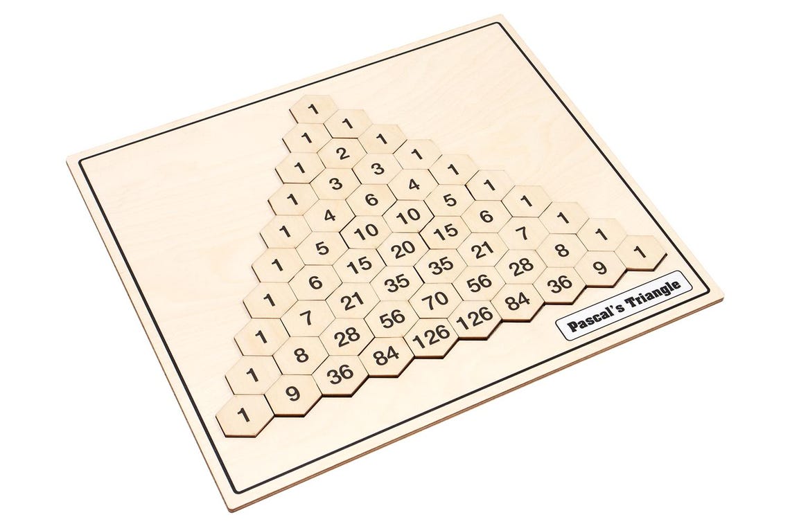 Wooden Pascal’s Triangle Board – Montessori Math Manipulative for ...