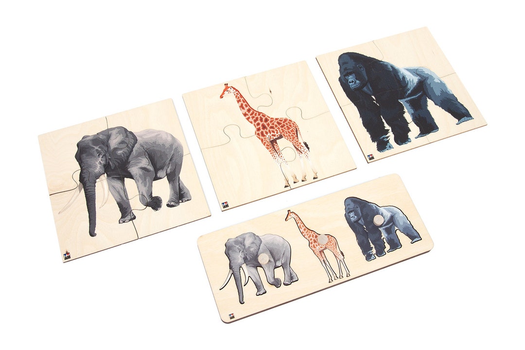 African Animal Puzzles for Toddlers: Montessori Educational Toys, Fine ...