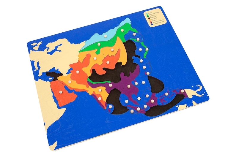 Biomes Puzzle Map of Asia Montessori Material Montessori Geography ...