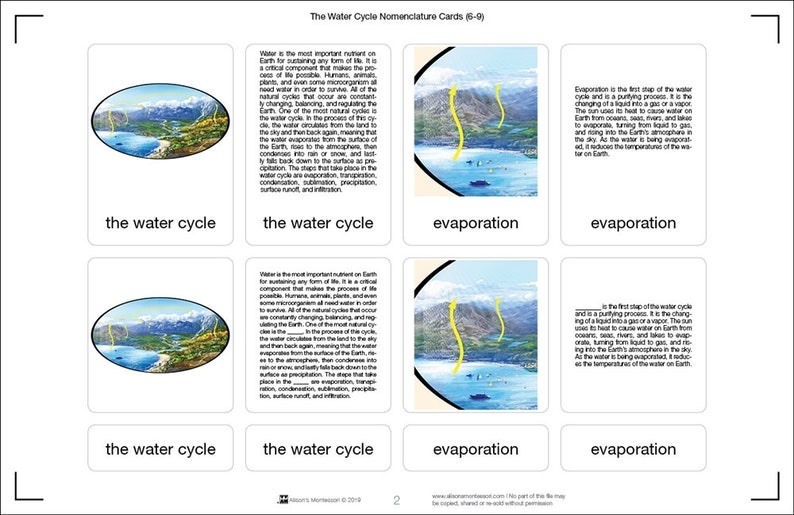 The Water Cycle Puzzle With Nomenclature Cards (6-9) | Montessori ...