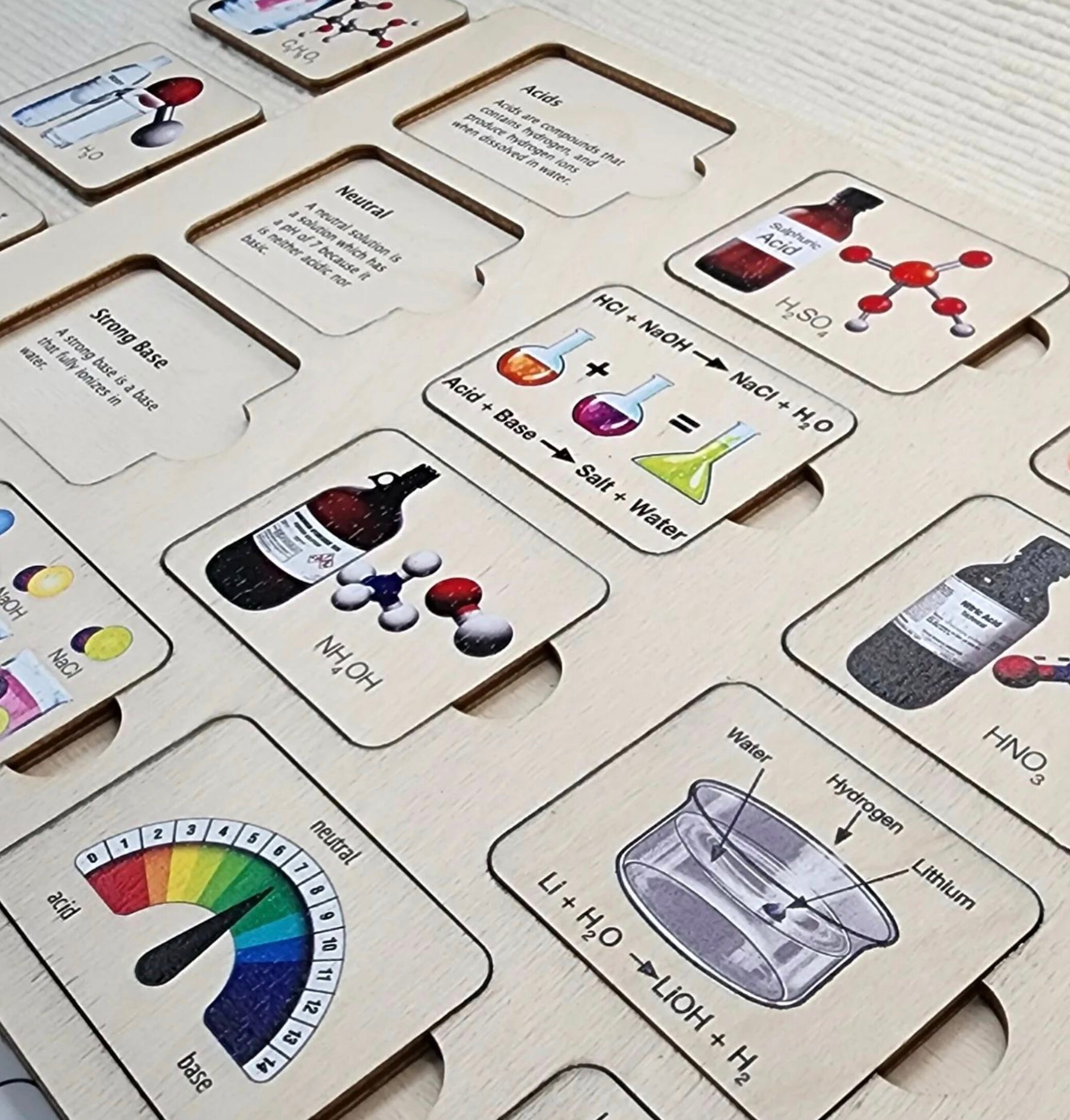 Acids Bases and Salts Montessori Wooden Puzzle - Etsy