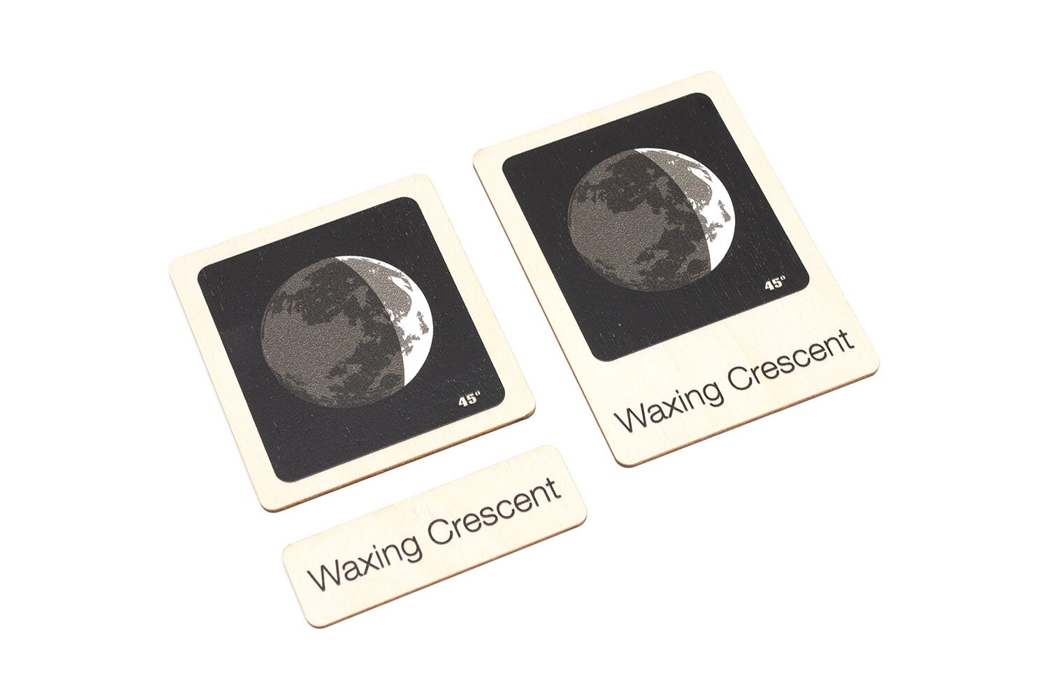 Phases of the Moon Wooden Nomenclature Cards 3-6 Montessori Materials ...