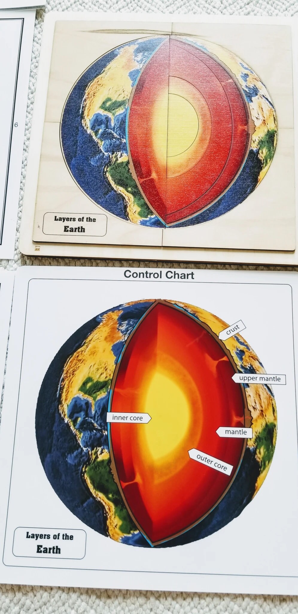 Layers of the Earth Puzzle With Nomenclature Cards 3-6 Montessori ...