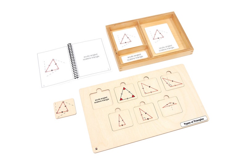 Types of Triangles Puzzle With Nomenclature Cards 3-6 Montessori ...
