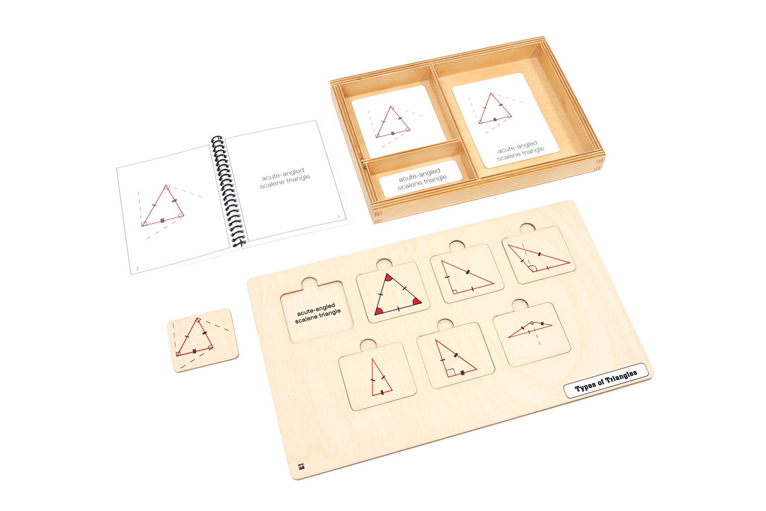 Types of Triangles Puzzle With Nomenclature Cards 3-6 Montessori ...