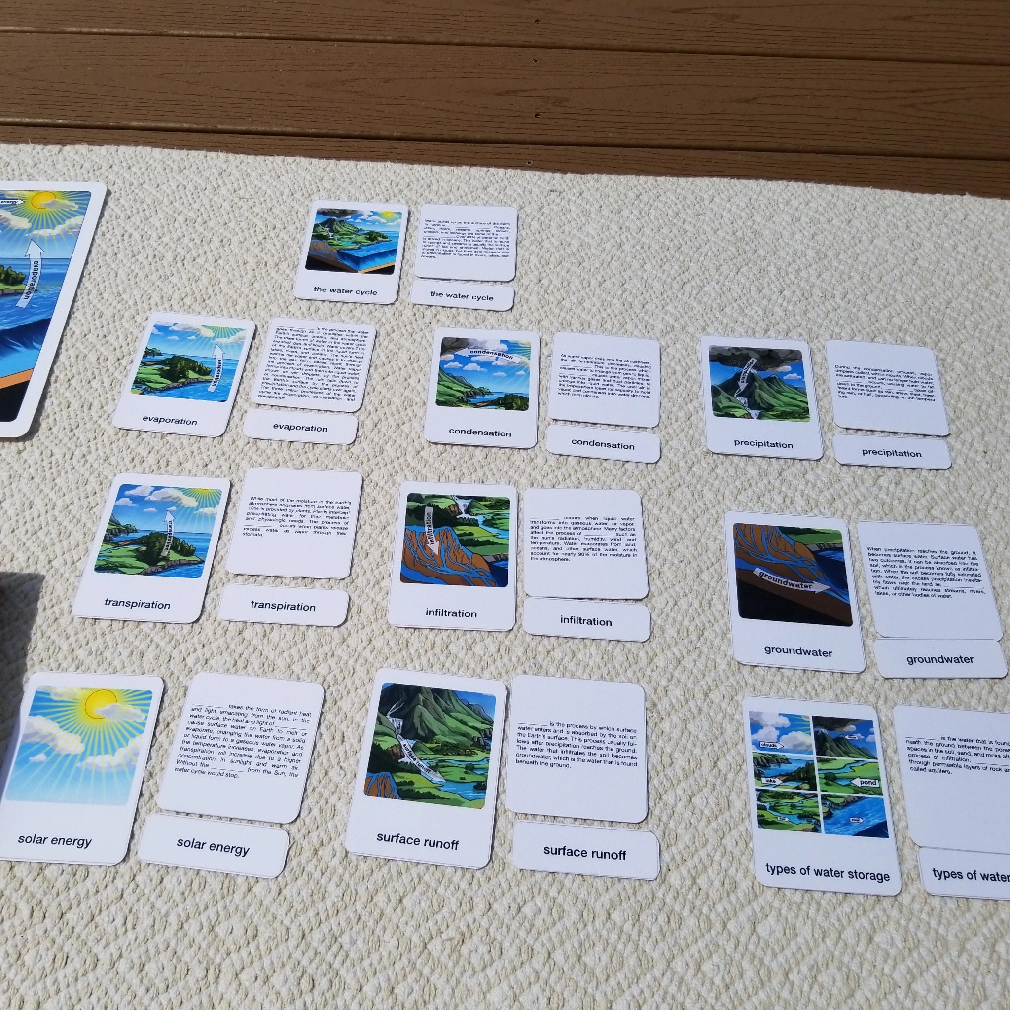 The Water Cycle Puzzle With Nomenclature Cards 6-9 Montessori Materials ...