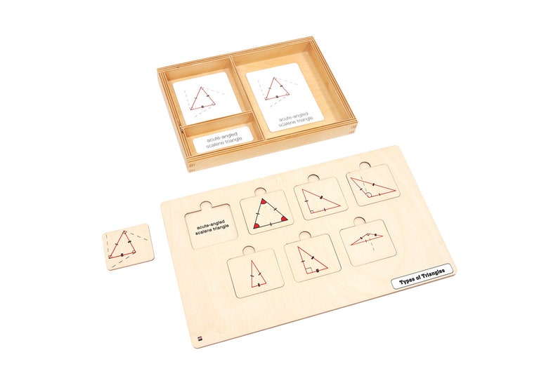 Types of Triangles Puzzle With Nomenclature Cards 3-6 Montessori ...