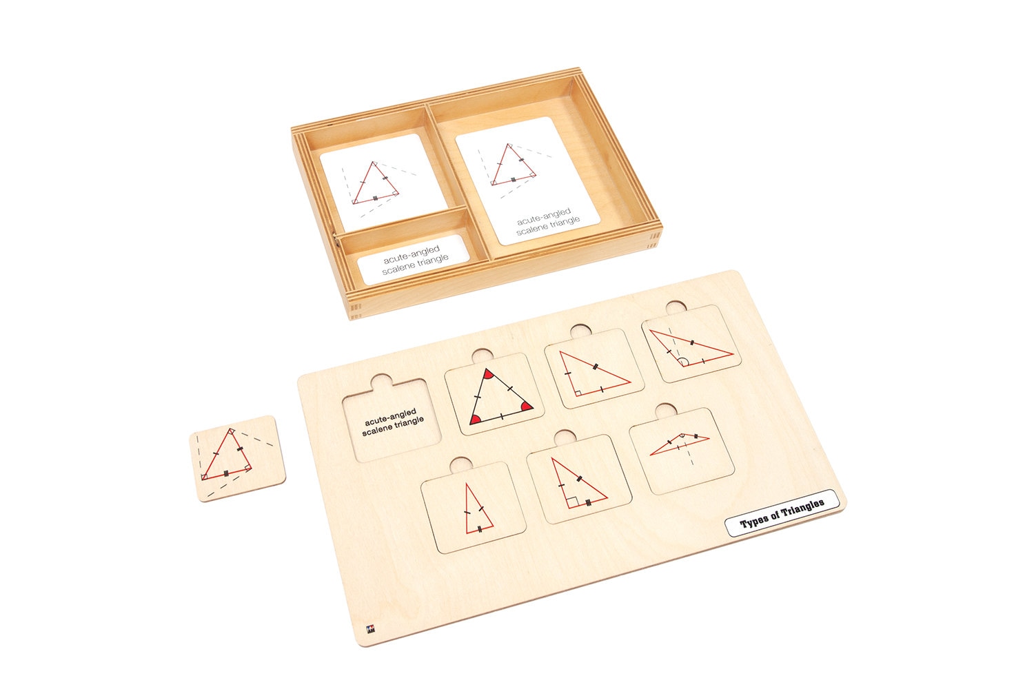 Types of Triangles Puzzle With Nomenclature Cards 3-6 Montessori ...