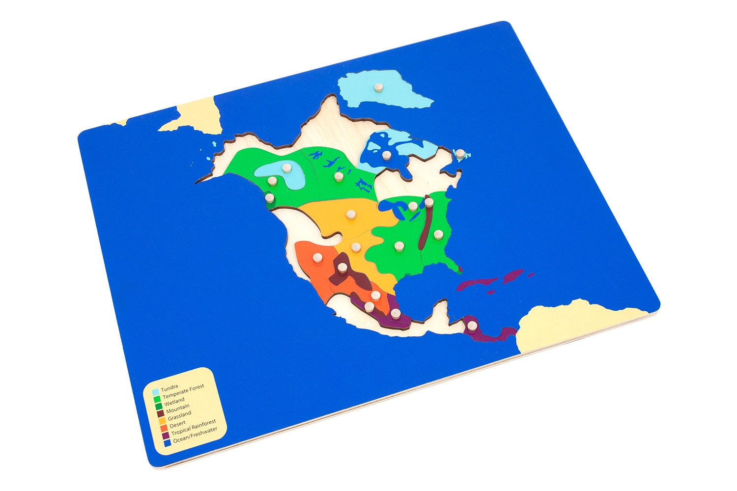Biomes Puzzle Map of North America Montessori Material - Etsy