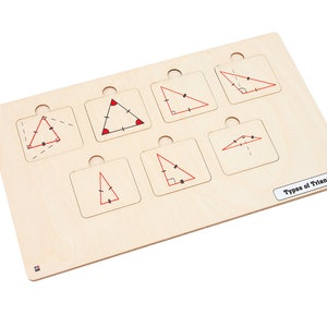 Types of Triangles Puzzle With Nomenclature Cards (3-6) | Montessori ...